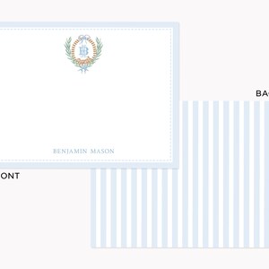 Train Crest Stationery Set | Custom Baby Shower Note Cards for Baby Boy ...