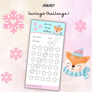 January Savings Tracker, Printable Savings Challenge, Mini Savings ...
