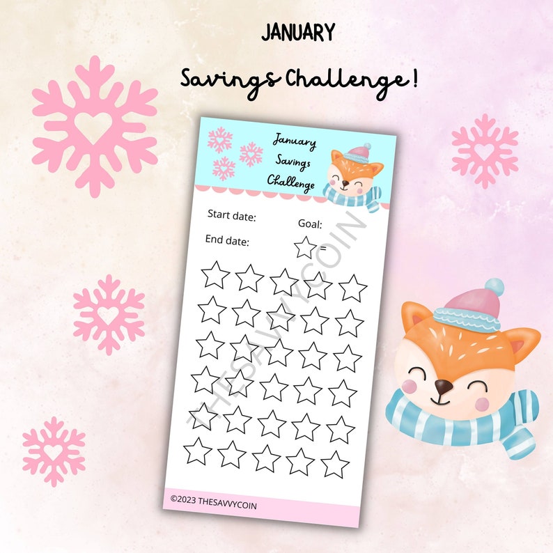 January Savings Tracker Printable Savings Challenge Mini - Etsy