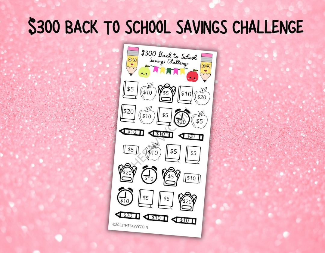 300 Back to School Savings Tracker, Back to School Savings Challenge ...