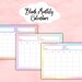 Blank Calendar Printable, Pastel Blank Calendar 8.5 X 11 Inches ...
