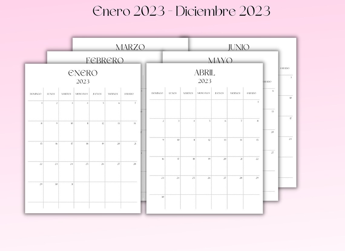 2023 Spanish Calendar Bundle Elegant Spanish Printable - Etsy