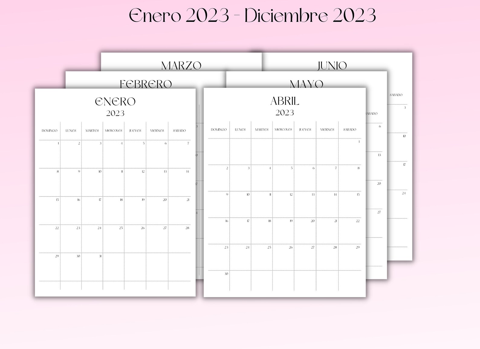 2023 Spanish Calendar Bundle Elegant Spanish Printable - Etsy