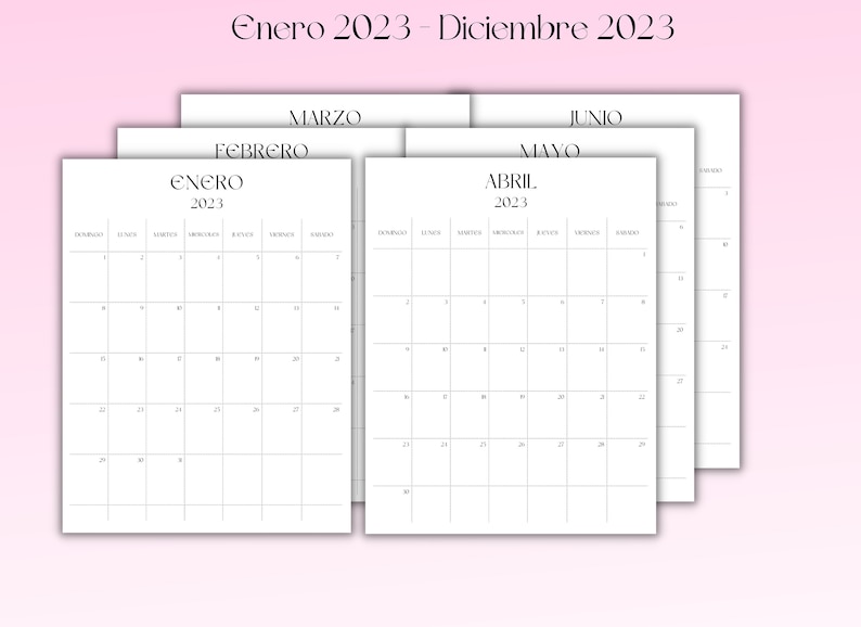 2023 Spanish Calendar Bundle Elegant Spanish Printable - Etsy