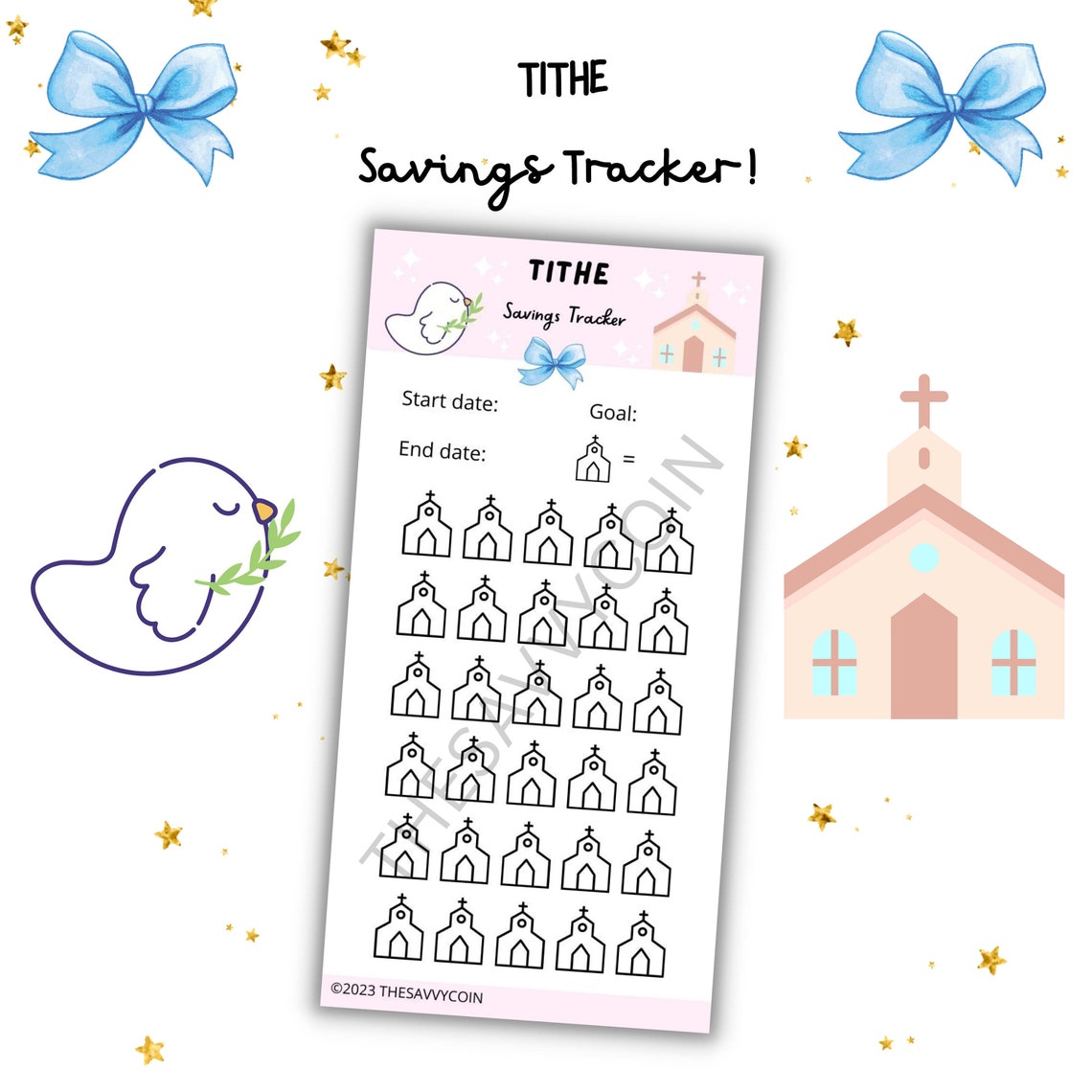 Tithe Savings Challenge, Tithe Savings Challenge for A6 Cash Envelopes ...
