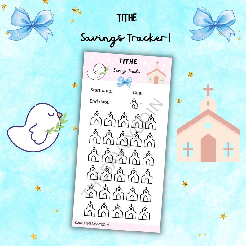 Tithe Savings Challenge, Tithe Savings Challenge for A6 Cash Envelopes ...