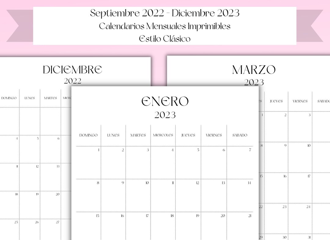 2023 Spanish Calendar Bundle, Elegant Spanish Printable Calendars ...
