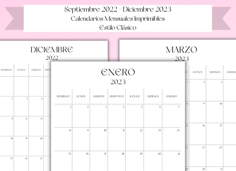 2023 Spanish Calendar Bundle Elegant Spanish Printable - Etsy