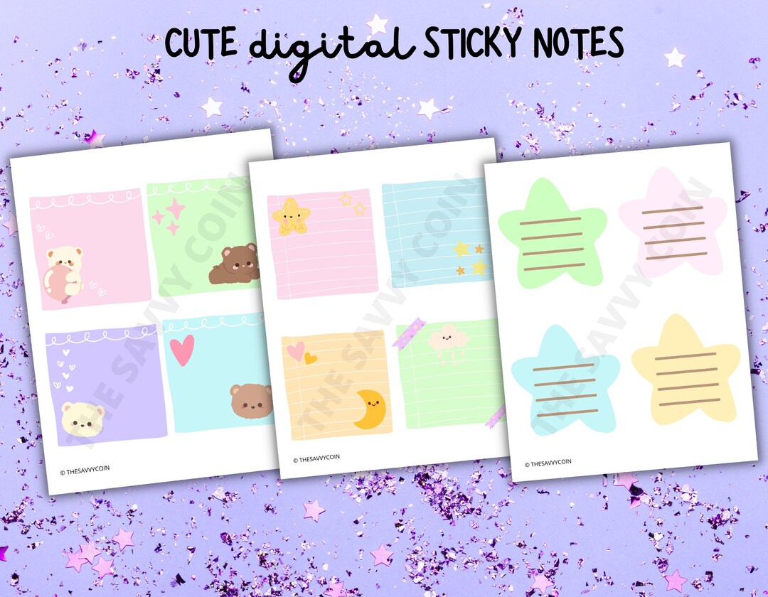 Printable Sticky Notes, Bear Sticky Notes, Study Notes for School ...