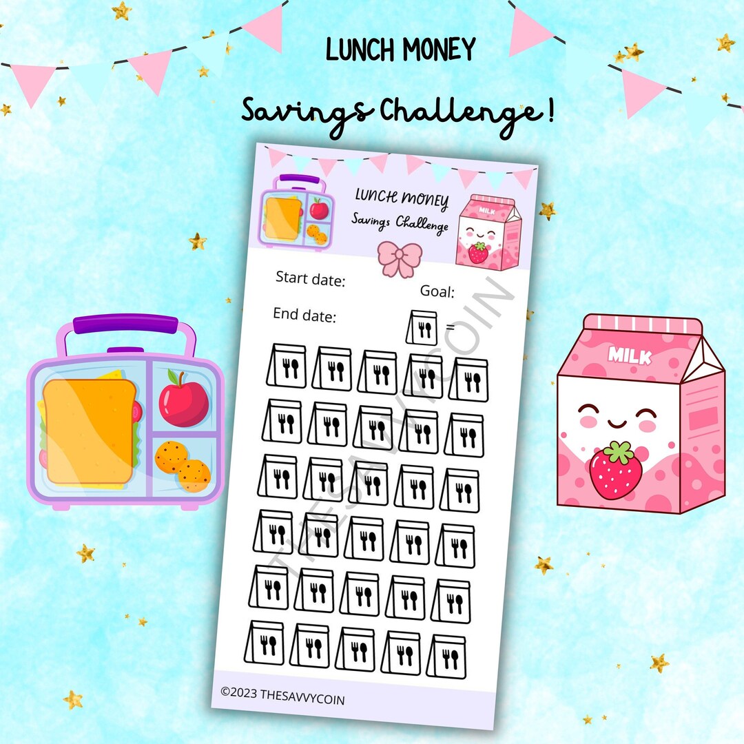 Lunch Money Savings Tracker, School Lunch Savings Challenge, Work Lunch ...