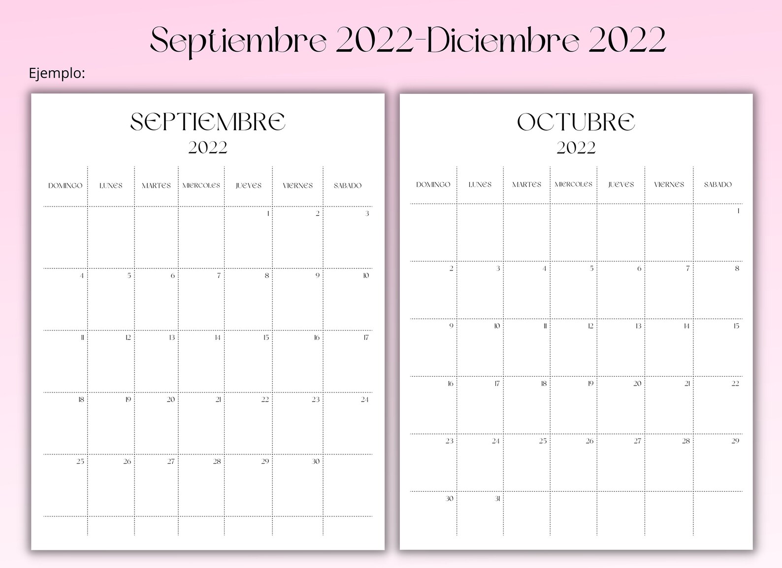 2023 Spanish Calendar Bundle Elegant Spanish Printable - Etsy