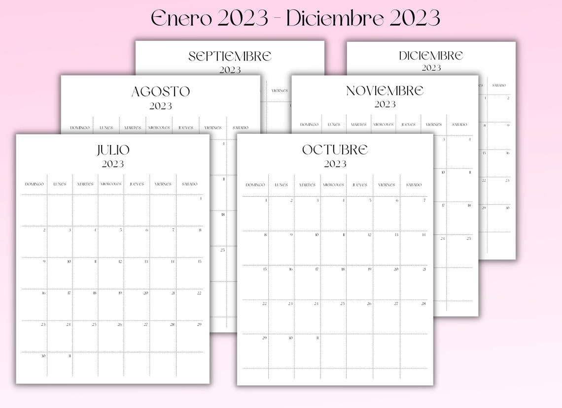 2023 Spanish Calendar Bundle Elegant Spanish Printable - Etsy