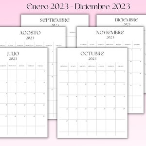 2023 Spanish Calendar Bundle, Elegant Spanish Printable Calendars ...