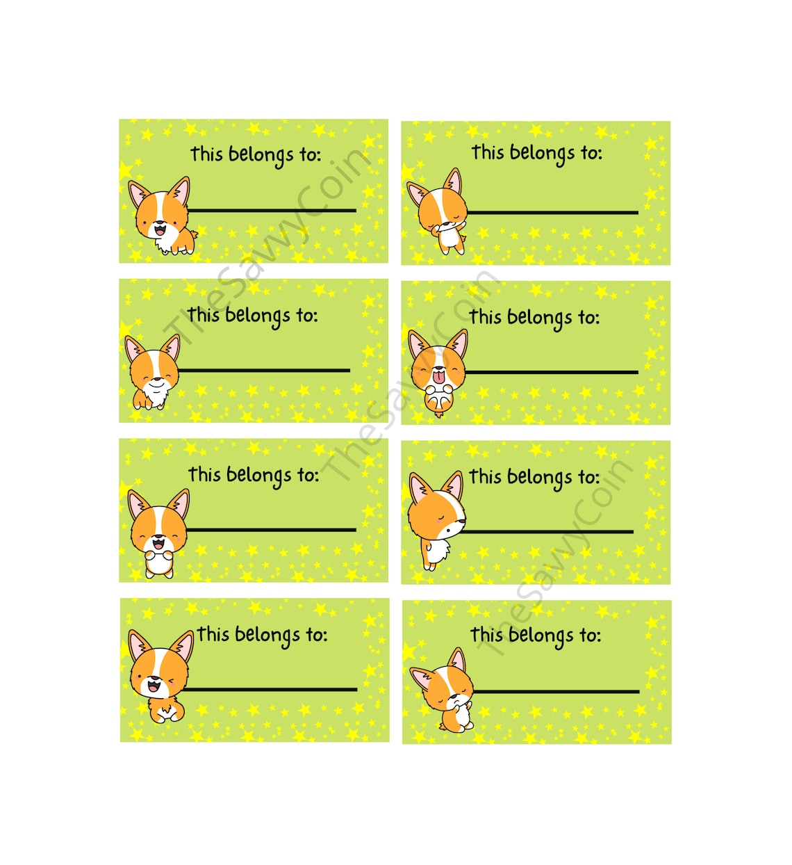 Printable This Belongs to Labels School Labels for Kids Dog - Etsy