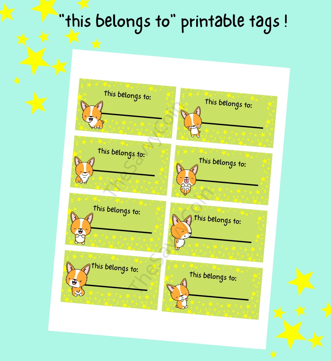 Printable This Belongs to Labels, School Labels for Kids, Dog Lunchbox ...