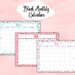 Blank Calendar Printable, Blank Calendar Polka Dots 8.5 X 11 Inches ...