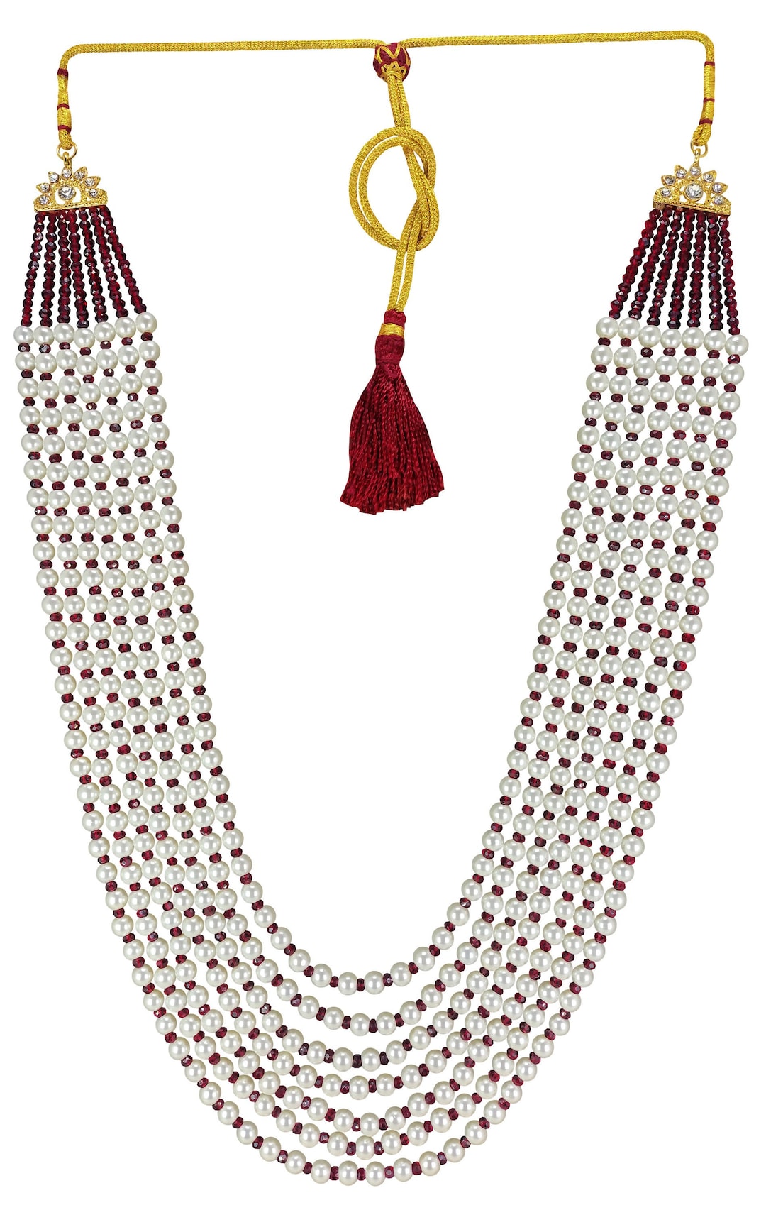 RAADHE CREATION Moti Mala for Men Necklace Groom Pearl Sherwani ...