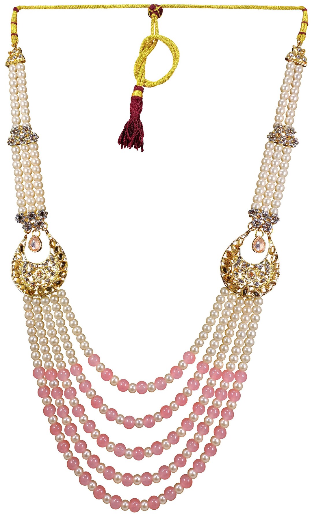 RAADHE CREATION Moti Mala for Men Necklace Groom Pearl Sherwani ...