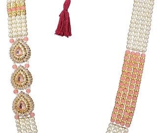 RAADHE CREATION Moti Mala for Men Necklace Groom Pearl Sherwani ...