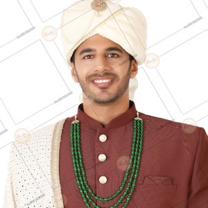 RAADHE CREATION Moti Mala for Men Necklace Groom Pearl Sherwani ...