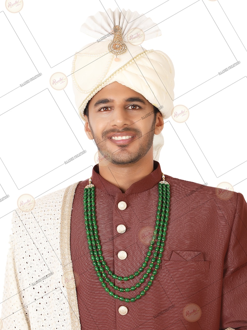 RAADHE CREATION Moti Mala for Men Necklace Groom Pearl Sherwani ...