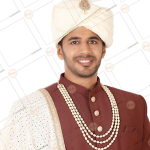 RAADHE CREATION Moti Mala for Men Necklace Groom Pearl Sherwani ...