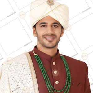 RAADHE CREATION Moti Mala for Men Necklace Groom Pearl Sherwani ...