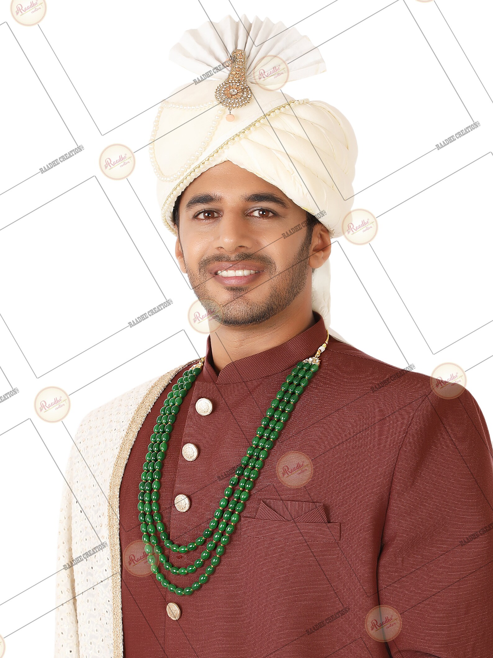 RAADHE CREATION Moti Mala for Men Necklace Groom Pearl Sherwani ...