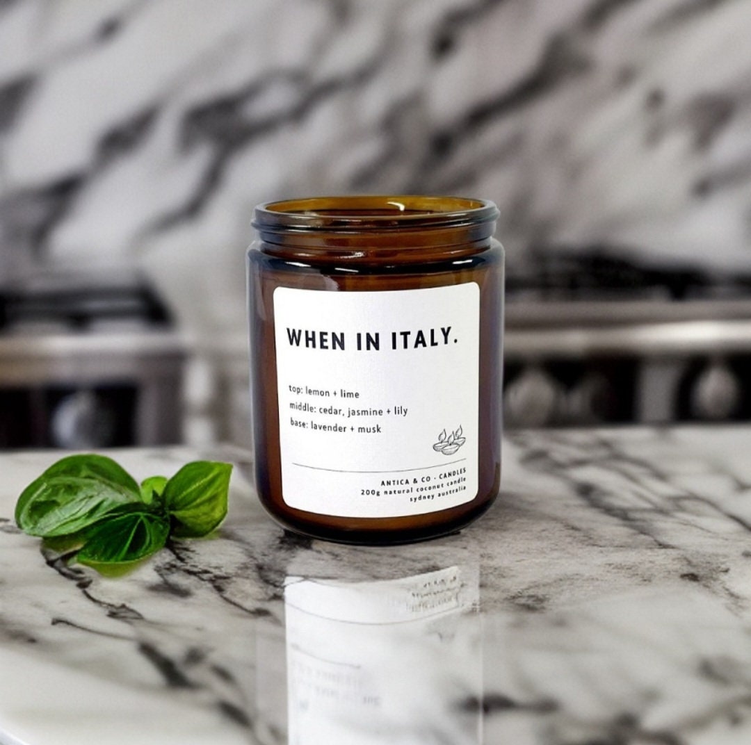 Amber Candle Jar 220g Highly Scented Natural Organic Vegan Coconut Wax ...