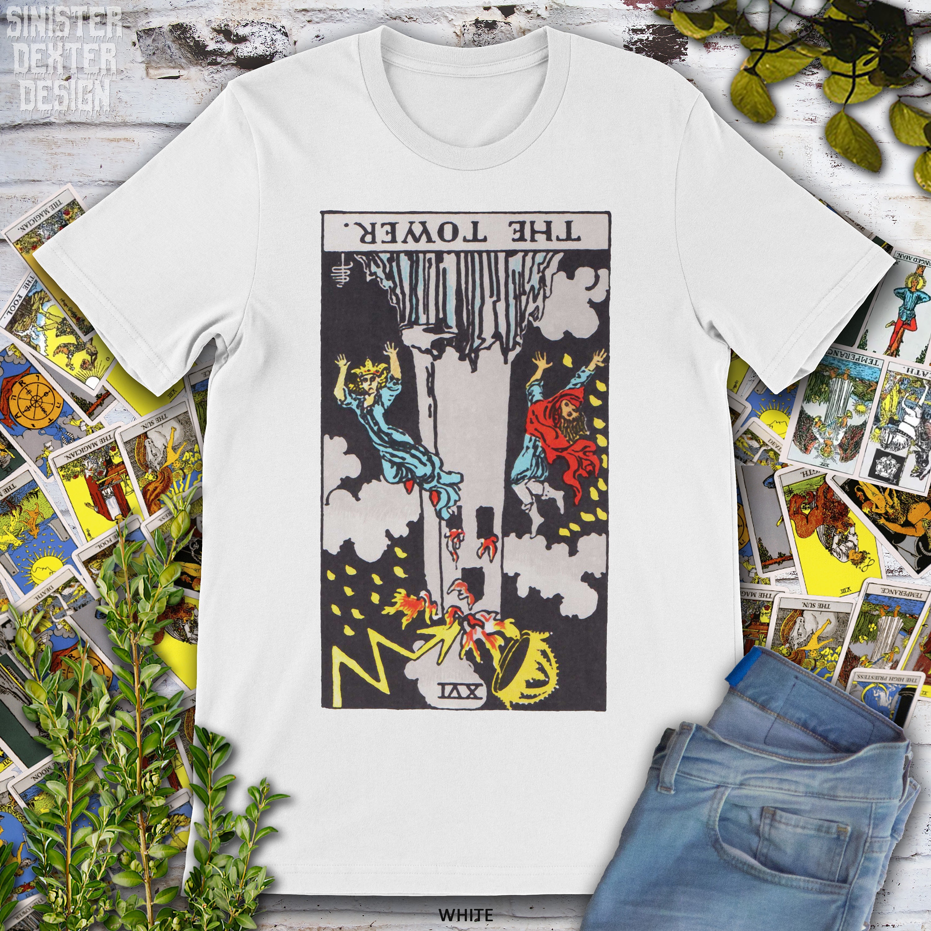 The Tower Vintage Reversed Tarot Card Original Hand Drawn Rider Waite ...