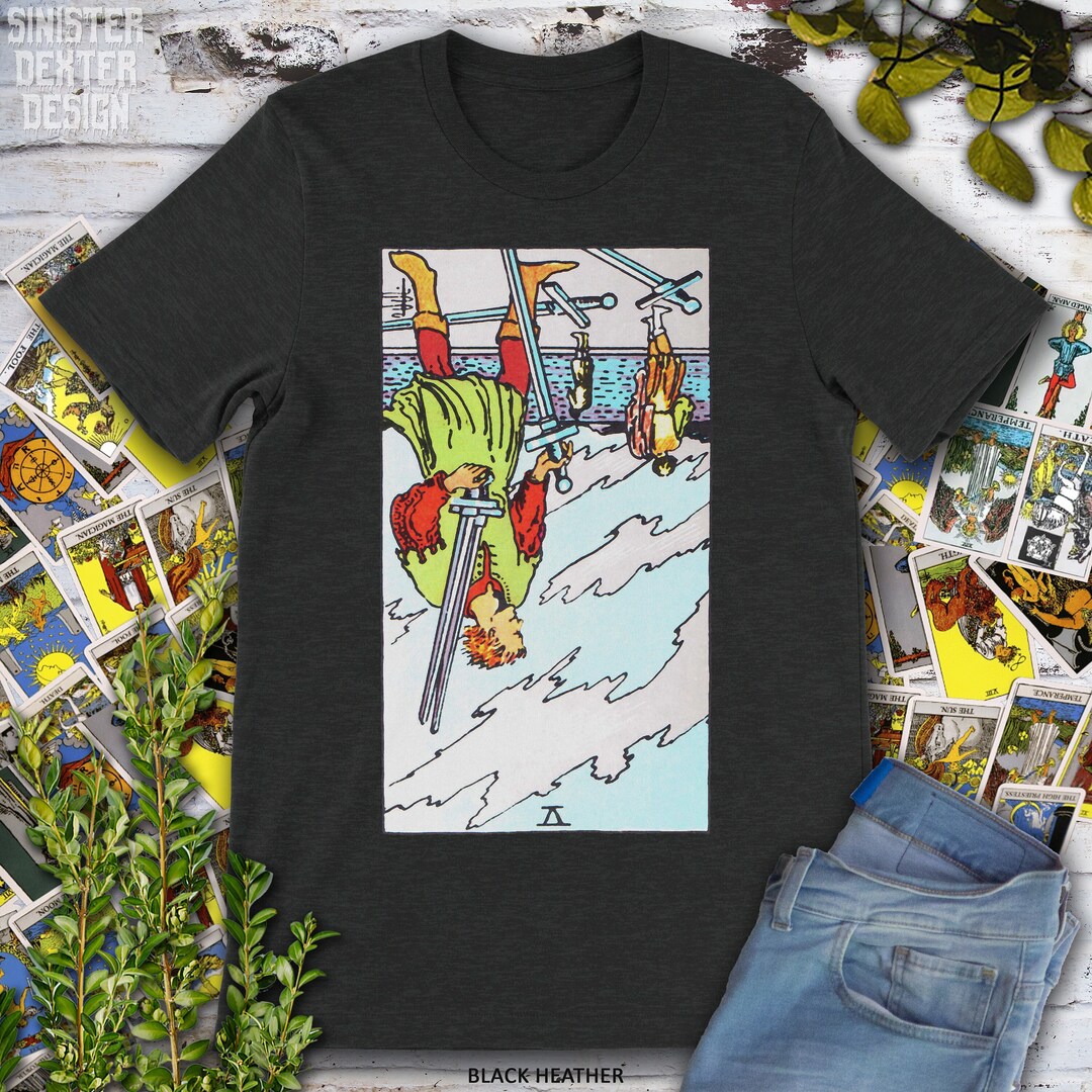 Five of Swords Vintage Reversed Tarot Card - Original Hand Drawn Rider ...