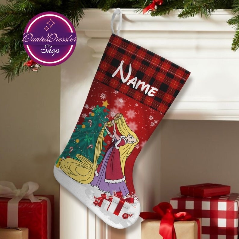 Personalized Disney Princess Christmas Stocking, Stocking With Name ...
