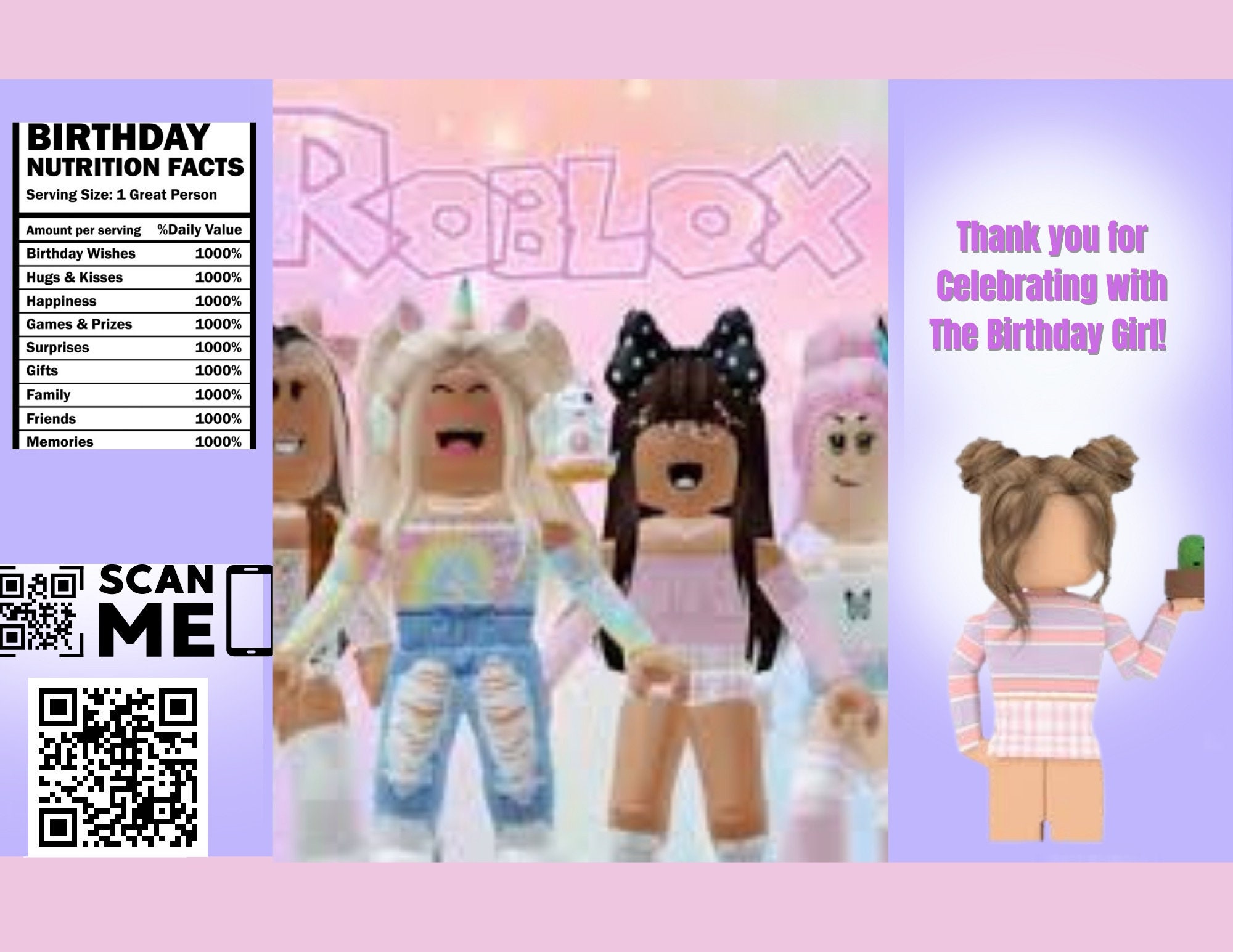Girl Roblox Party Theme - Etsy