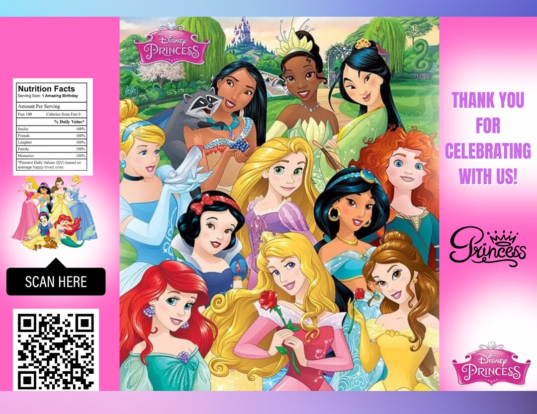 Disney Princess Chip Template/ Caprisun - Etsy