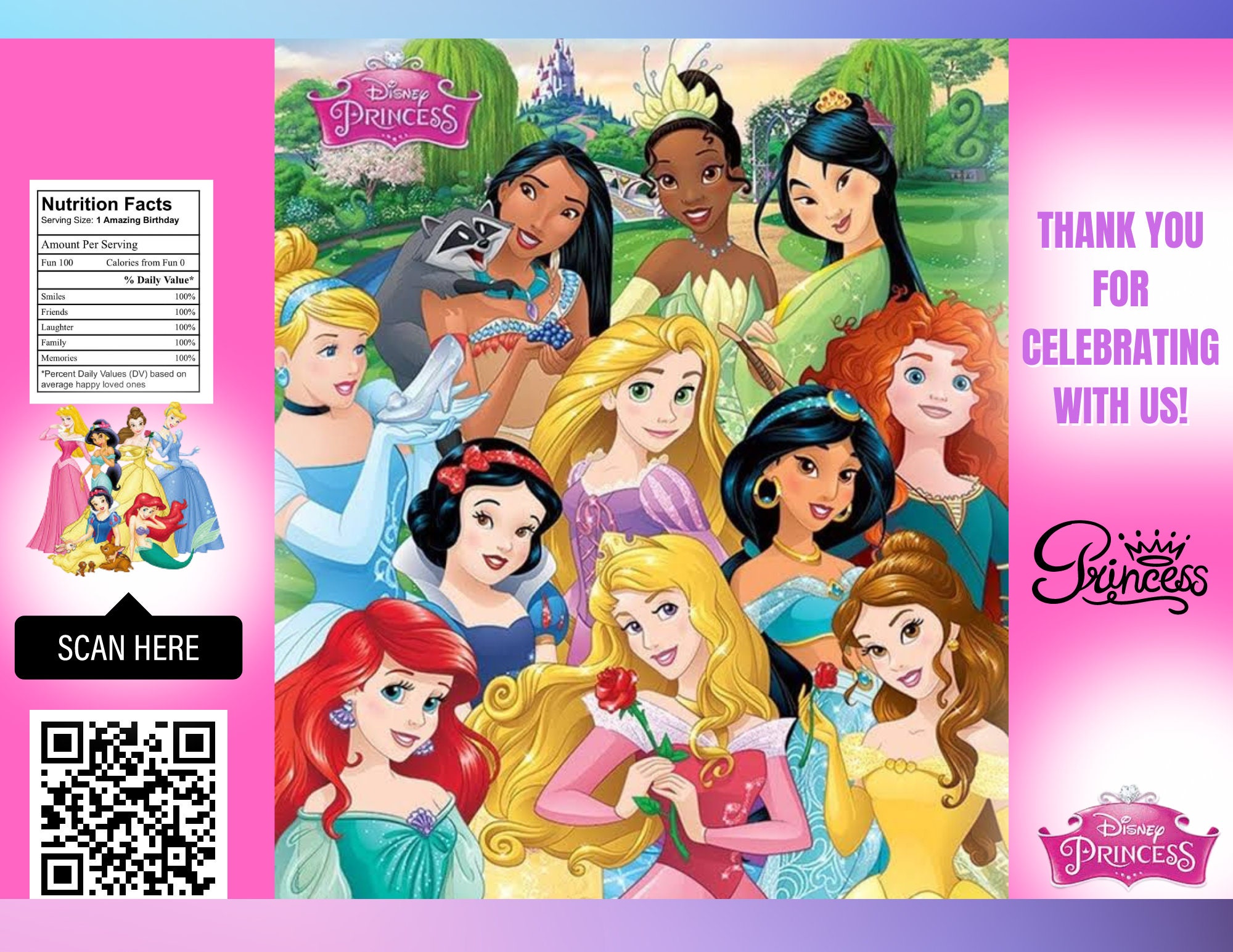 Disney Princess Chip Template/ Caprisun - Etsy