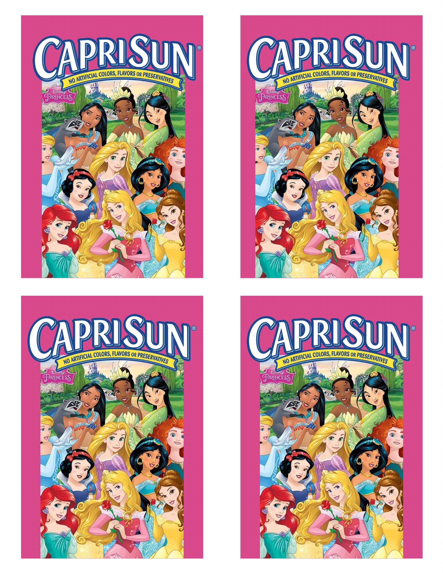 Disney Princess Chip Template/ Caprisun - Etsy