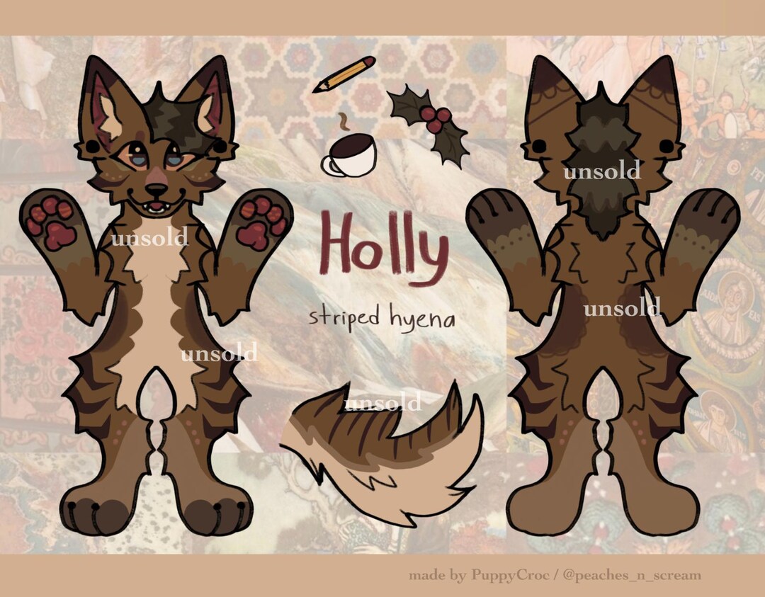 Striped Hyena Full Ref Sheet Adopt - Etsy