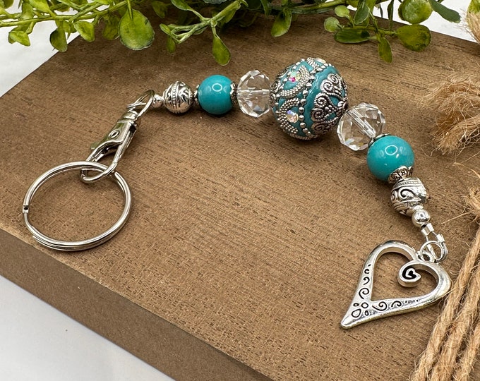 Custom Leather Key Ring, Hand Tooled, Carved Leather, Hand Painted ...