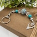 Keychain Beaded Keychain, Turquoise and Black With Silver Boho Style ...
