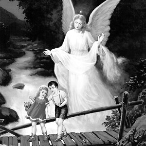 Guardian Angel Watching Over Children Catholic Art Protection Digital ...