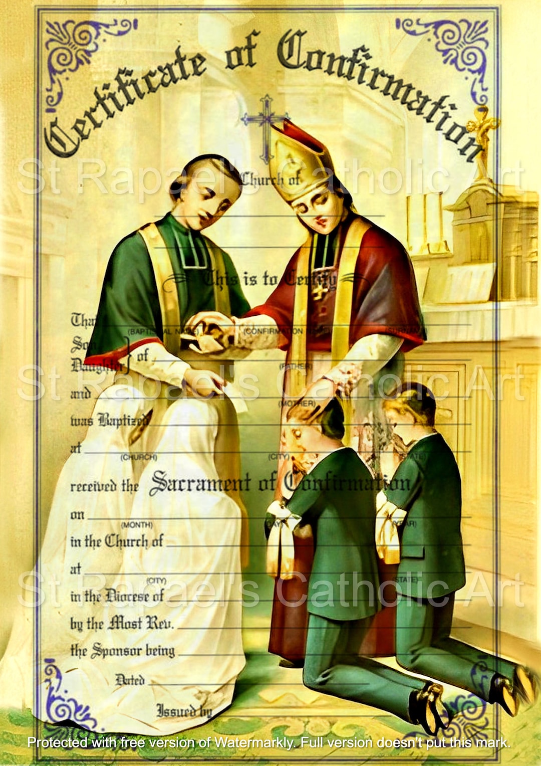 Confirmation Certificate Traditional Catholic Boys and Girls Digital ...
