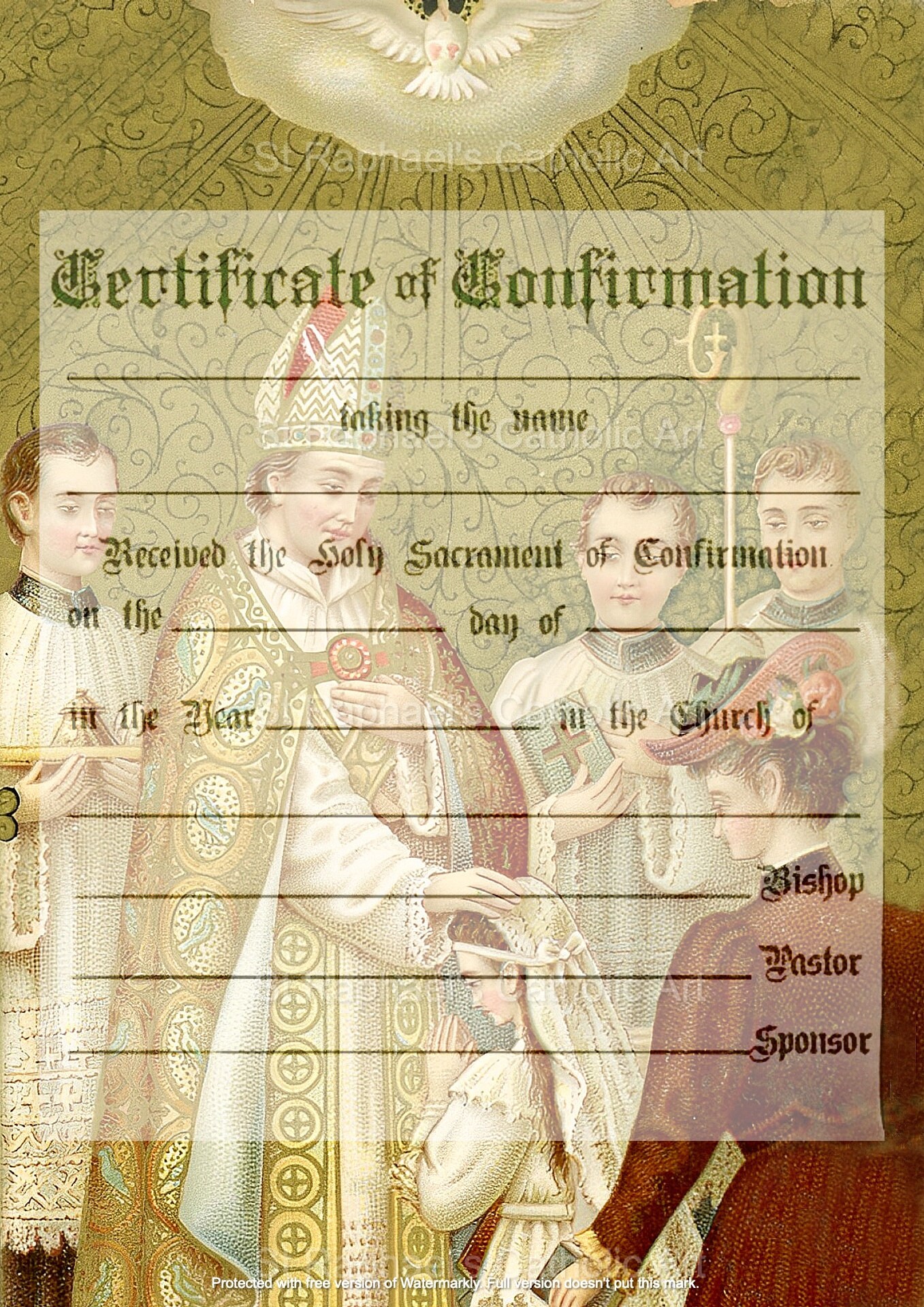 Confirmation Certificate Traditional Catholic Gift Holy Mass - Etsy