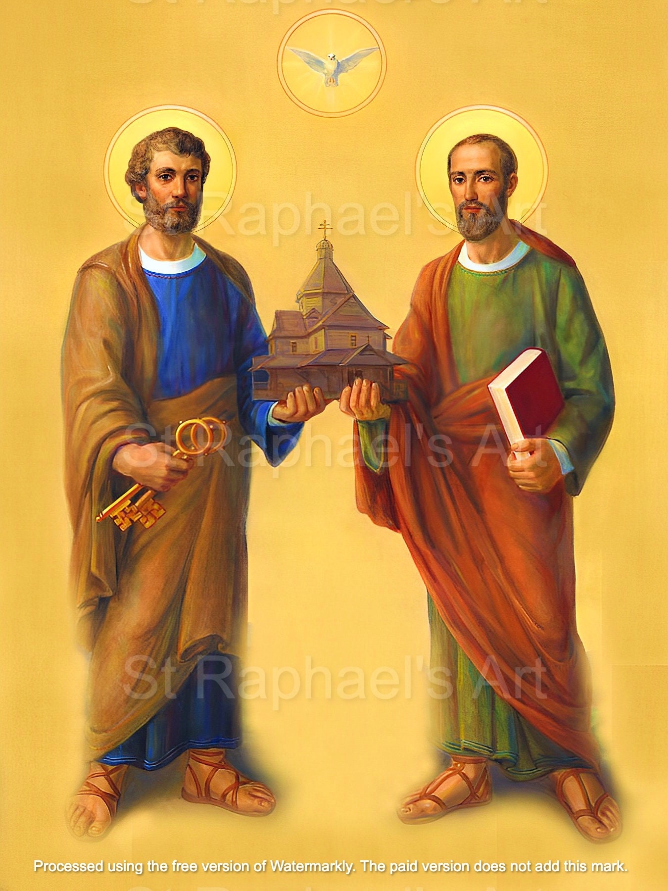 St Peter and Paul Catholic Church Saints Rome Popes Traditional Digital ...