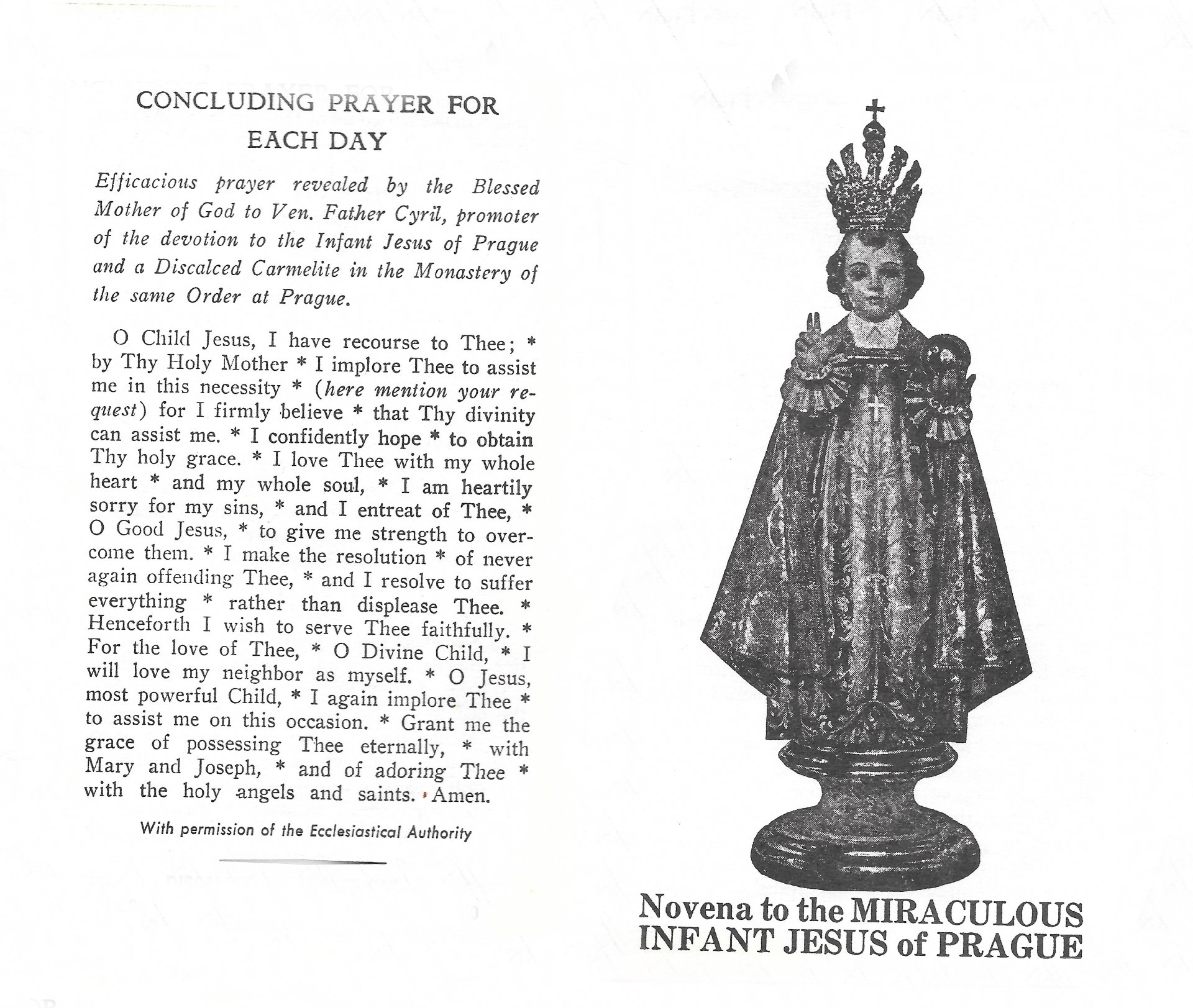 Holy Infant of Prague Powerful Novena for Cases of Urgent Need - Etsy