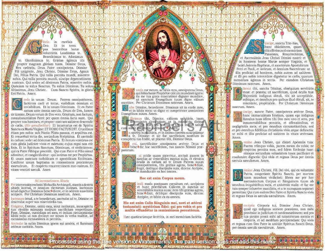 Latin Mass Altar Cards Traditional Catholic Holy Mass Digital Downloads ...