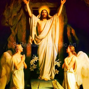 Jesus Resurrection Easter Christ is Risen Alleluia Catholic Christian ...