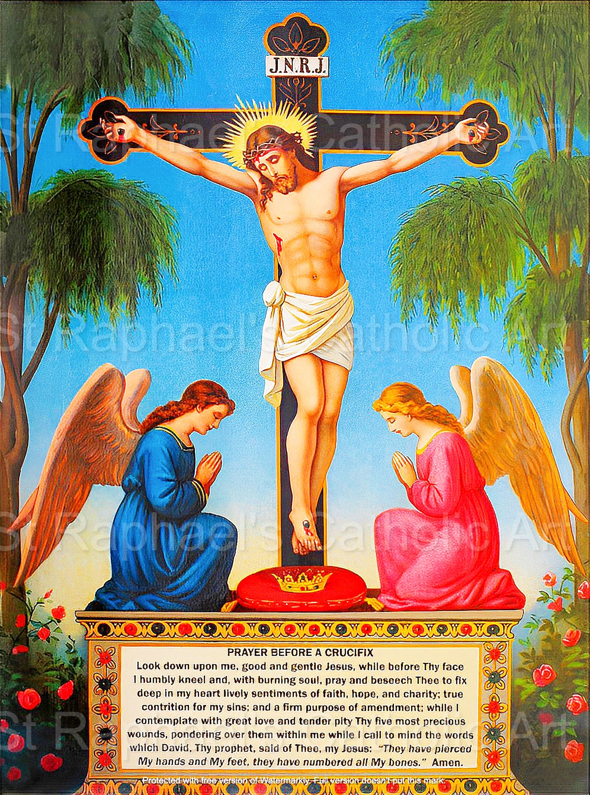 Jesus Prayer Before the Crucifix Holy Sacrifice of the Mass - Etsy