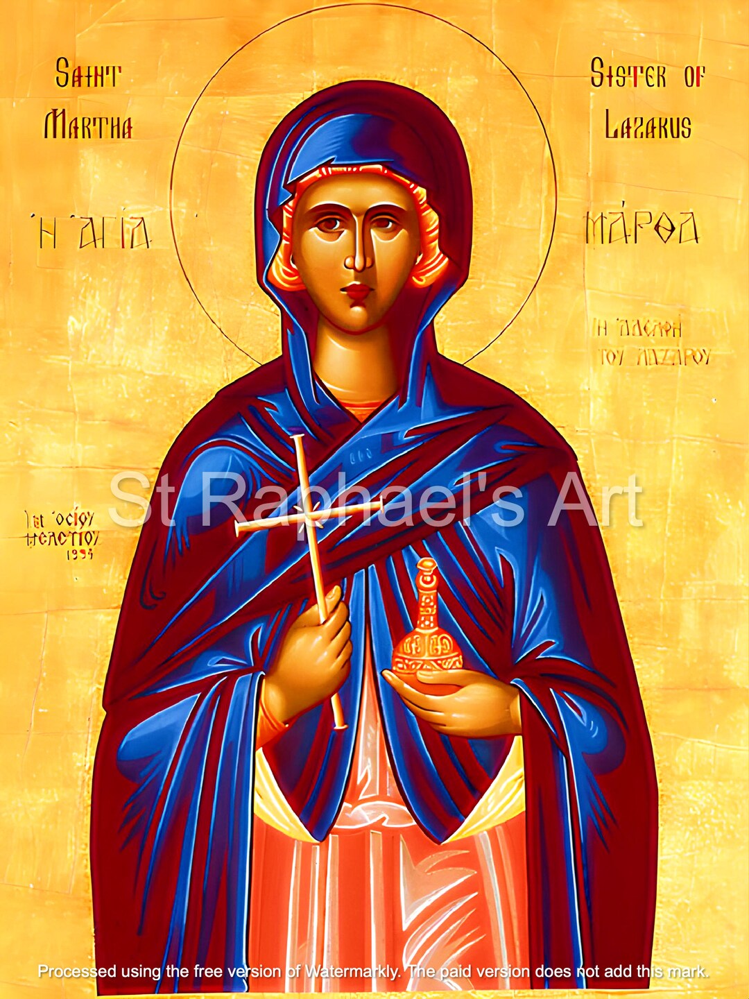 St Martha Icon Catholic Christianity Holy Woman Saint Spiritual Digital ...