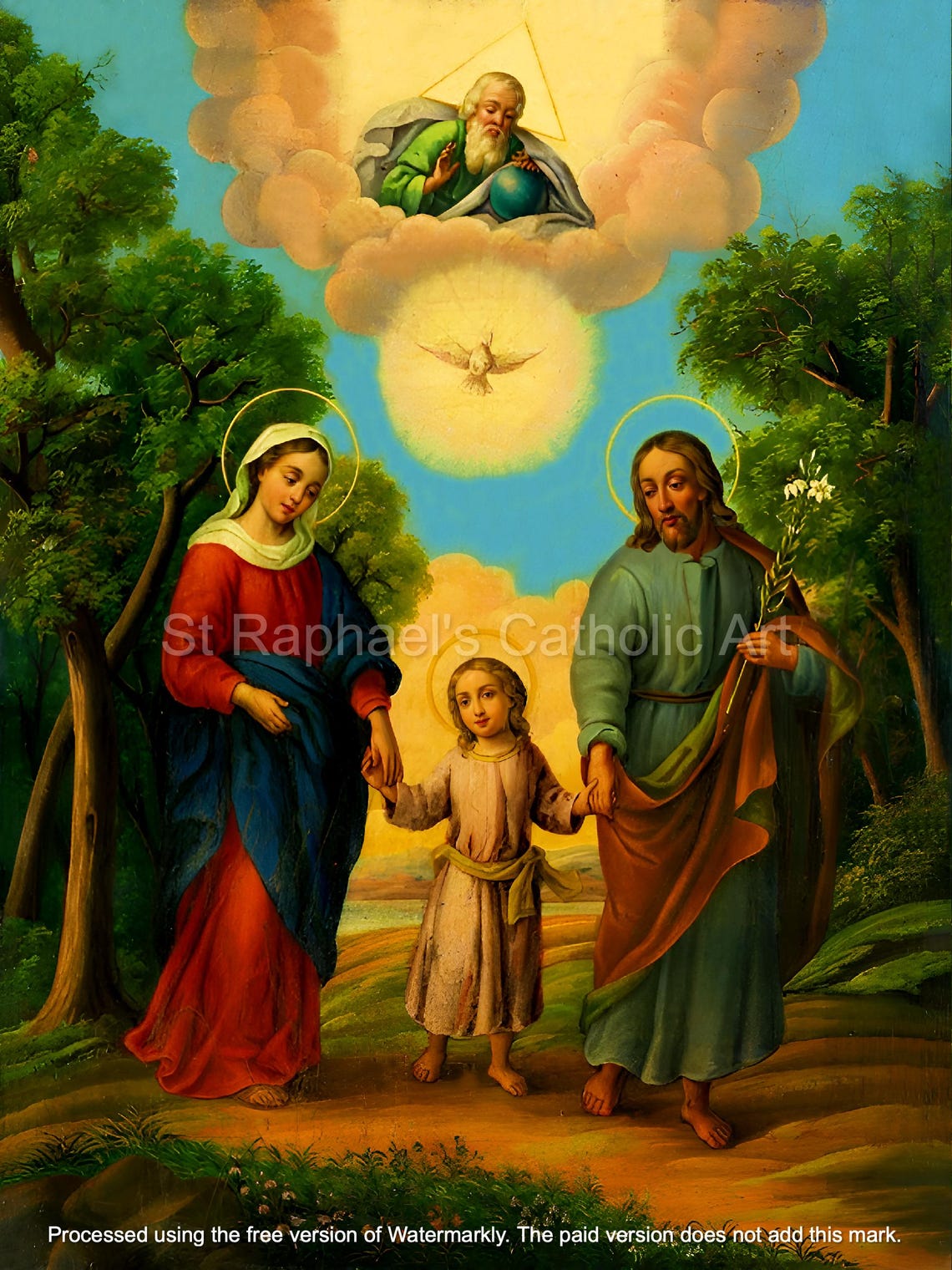 Holy Family Jesus Mary and Joseph Catholic Feast Day Holy Picture ...