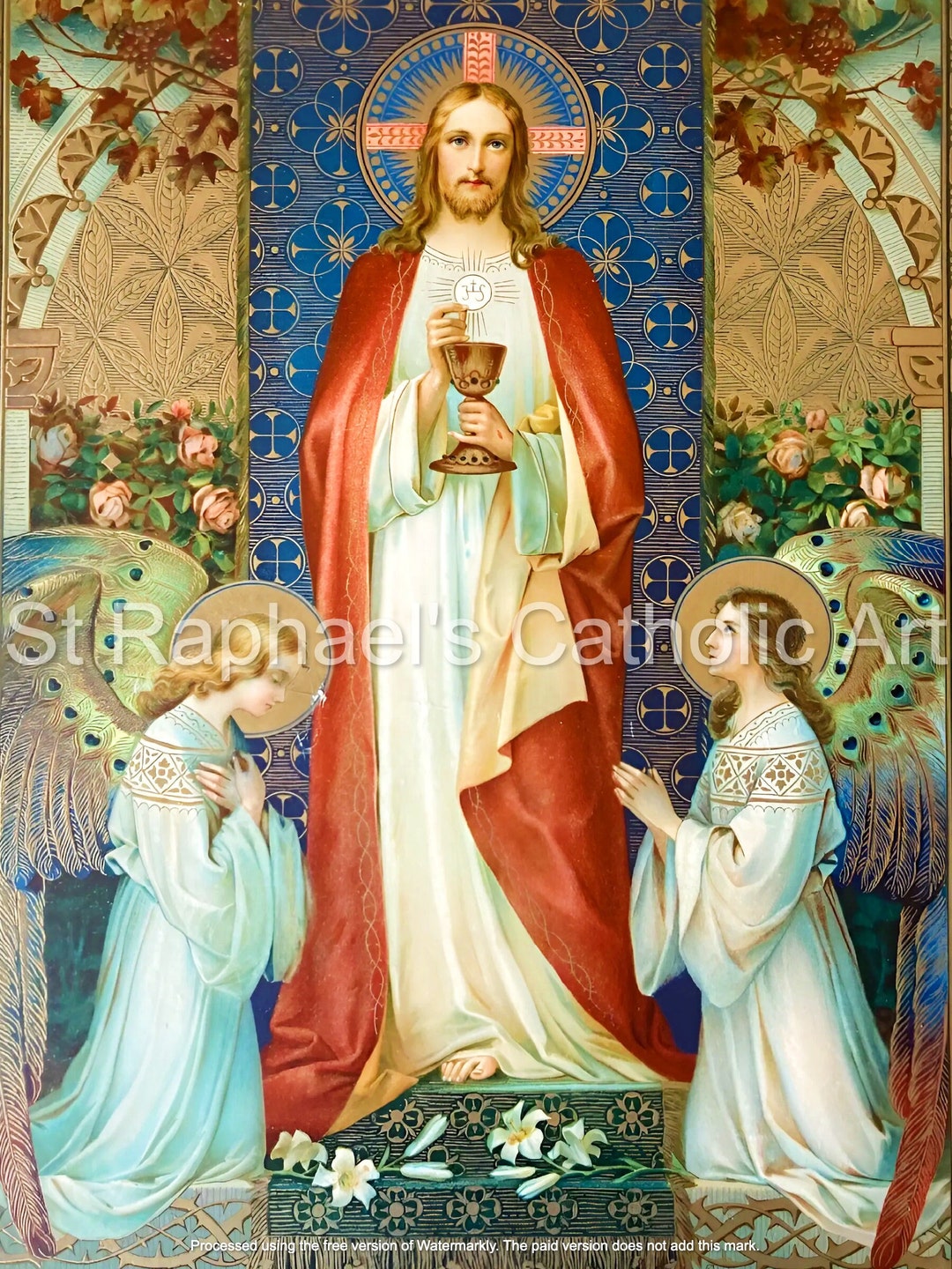 Jesus Holy Communion Catholic Angels Adoration Holy Sacrifice of the ...